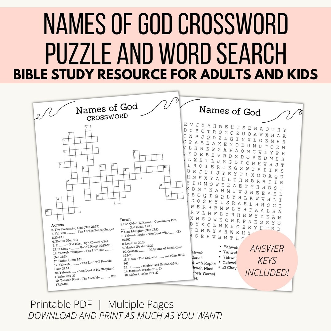 Names of God Games Bundle, Bible Study Resource for Kids and Adults ...