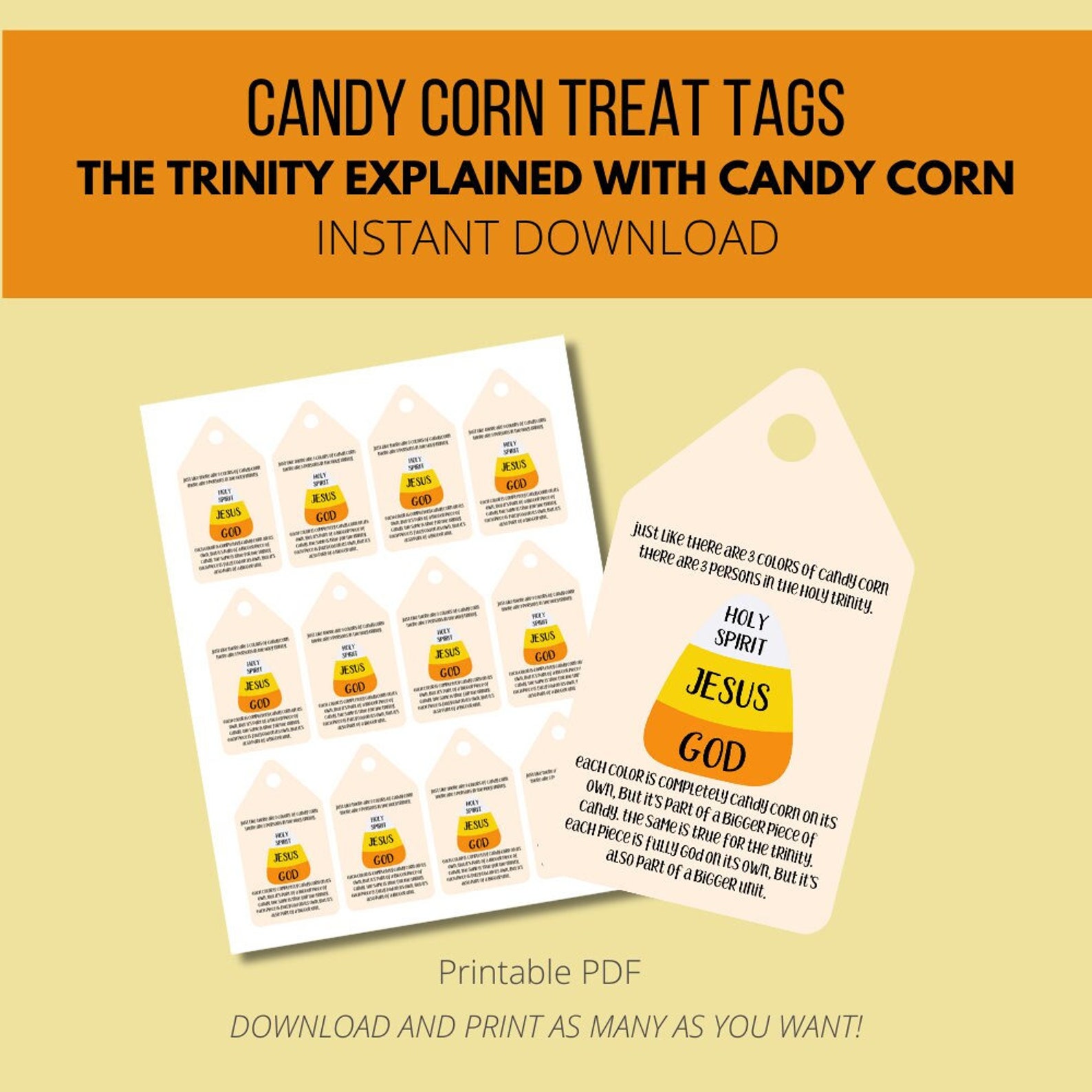 Candy Corn Treat Tags Printable, Trinity Explained Using Candy Corn ...