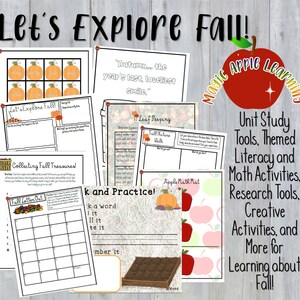 Fall Activities, Fall Learning With Writing, Reading, Math, Research ...