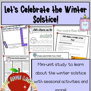 Winter Solstice Mini-unit Study, Winter Learning Activities, Seasonal ...