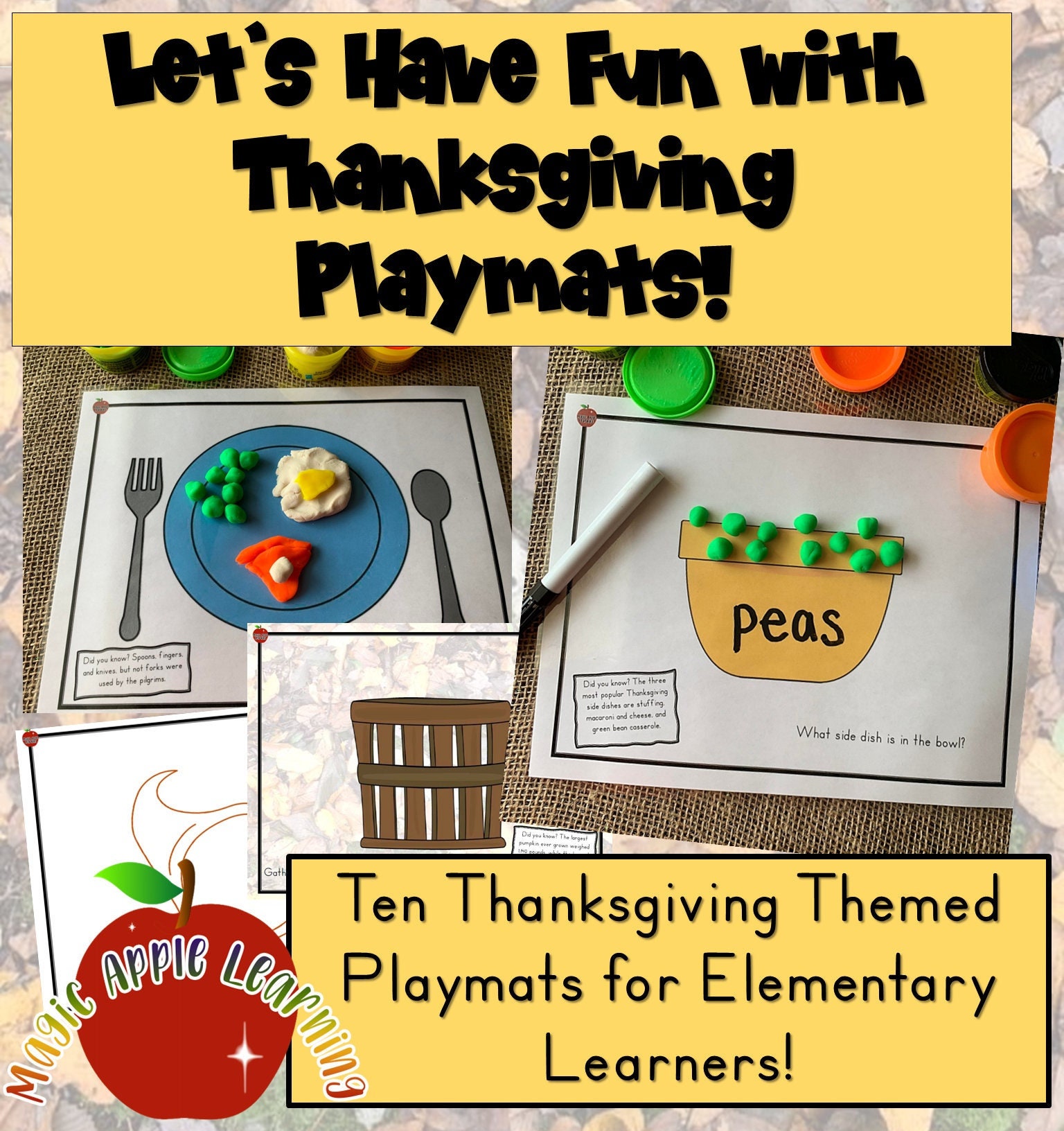 Thanksgiving Themed Activities, Playmats, Playdough Mats, Fun Fall ...