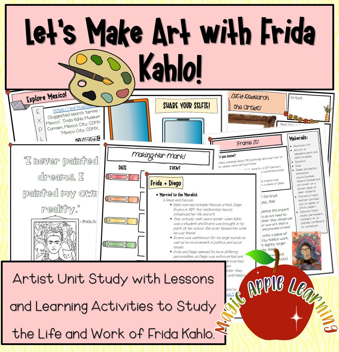 Frida Kahlo Artist Study, Women's History, Biography Study, Unit Study ...