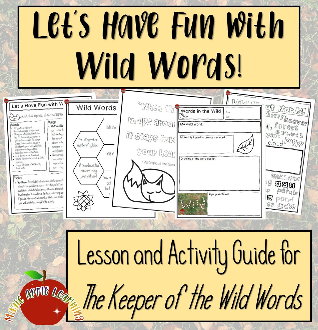 The Keeper of Wild Words Book Companion, Lesson and Activities, Nature ...