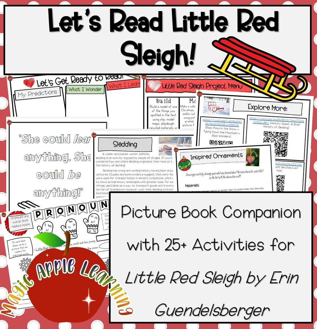 Little Red Sleigh Picture Book Activities, Picture Book Study ...