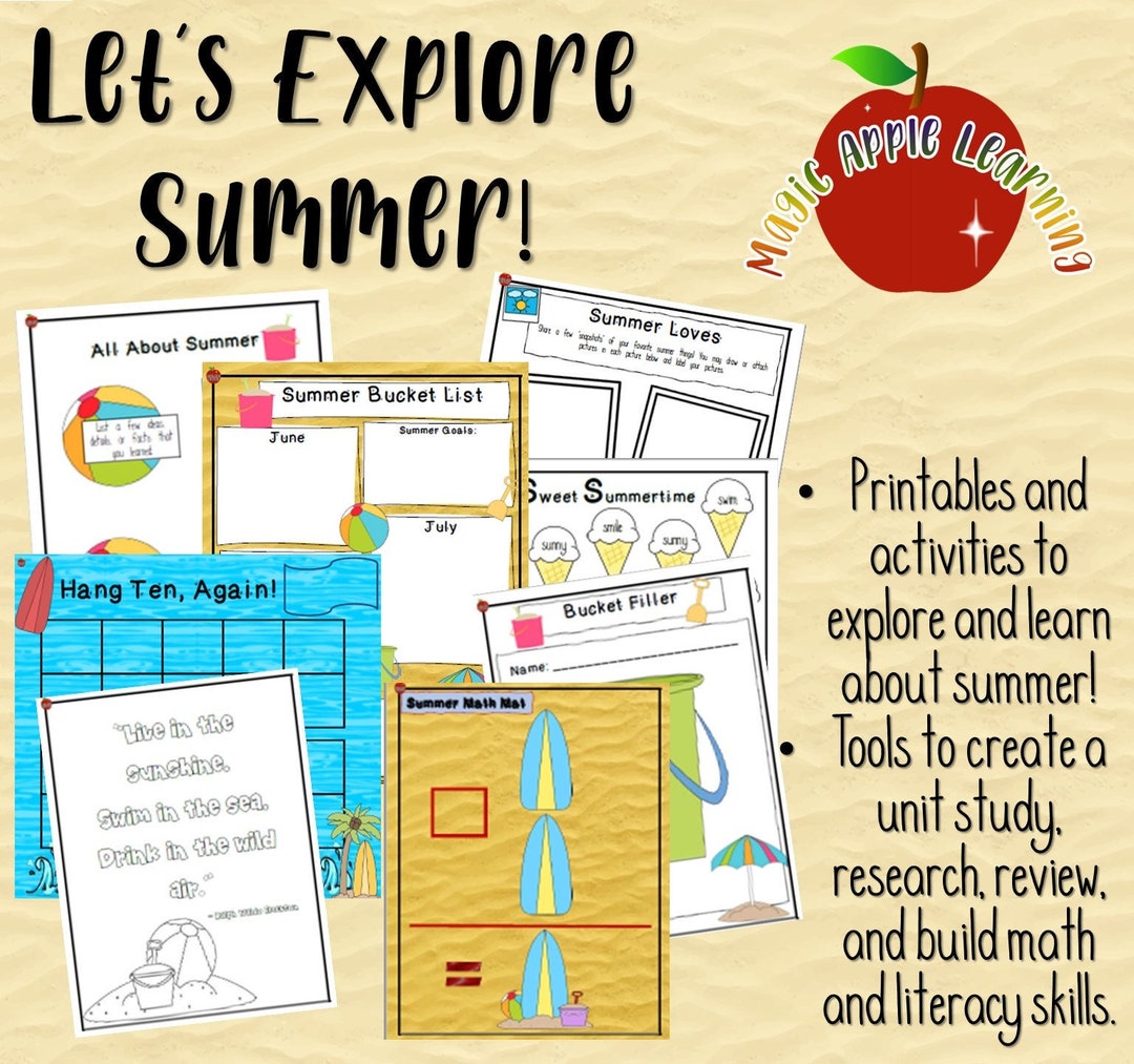 Summer Learning, Summer Unit Study, Explore Summer, Summer Themed Math ...