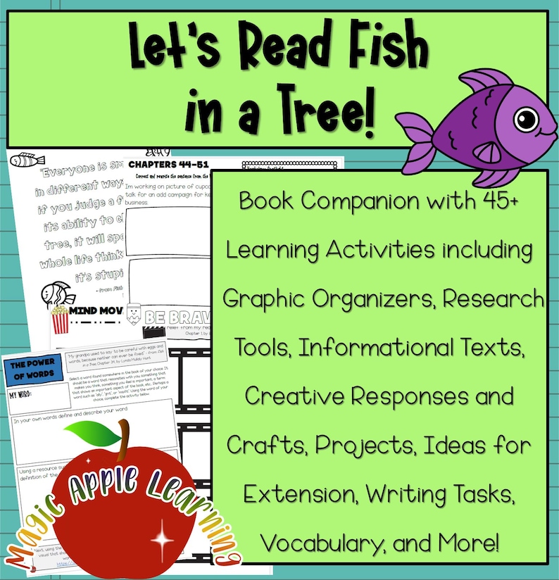 Fish in a Tree Book Study, Book Companion, Novel Study, Book Activities ...
