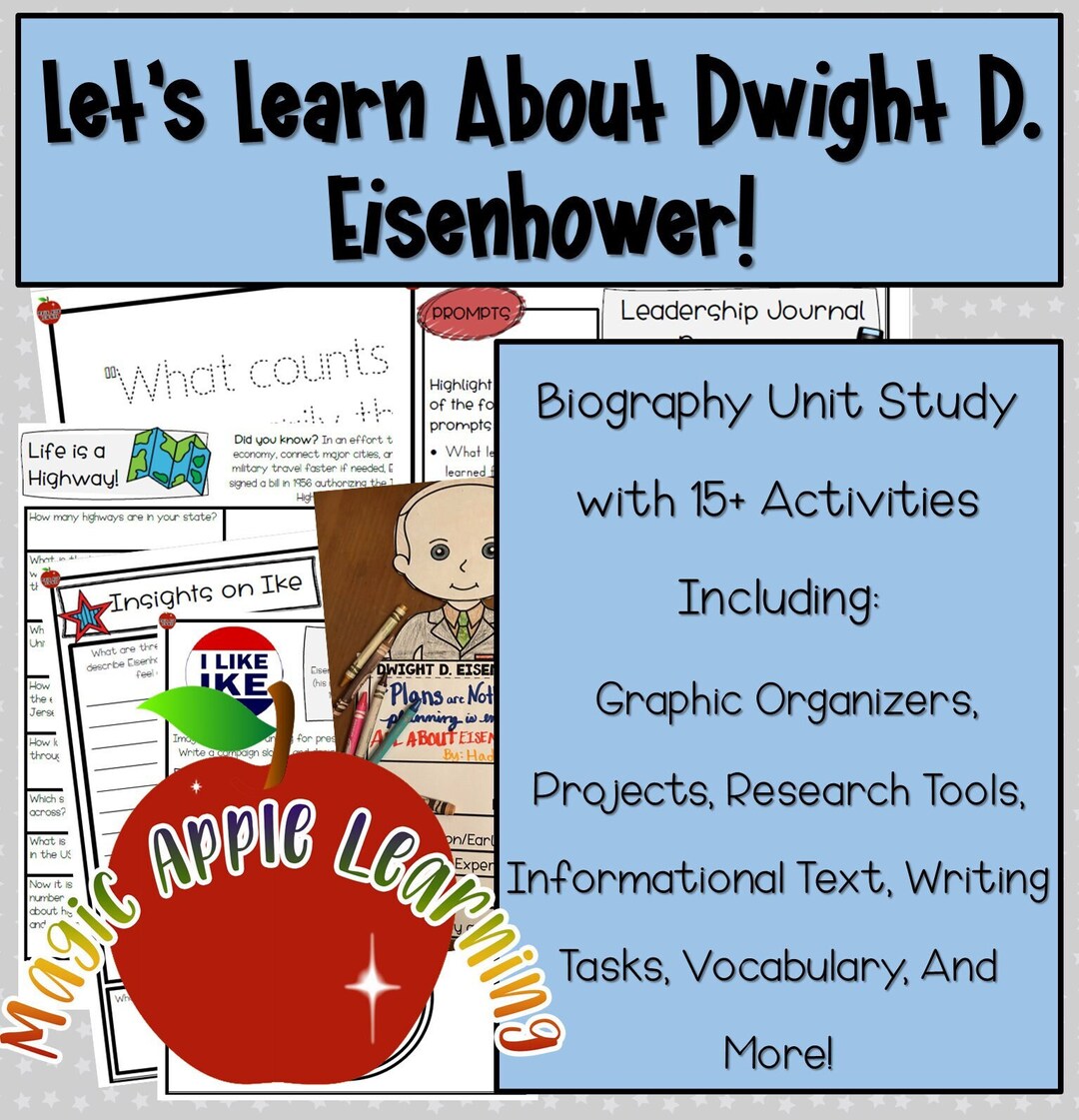 Dwight D. Eisenhower Unit Study, President Biography Study, President's ...