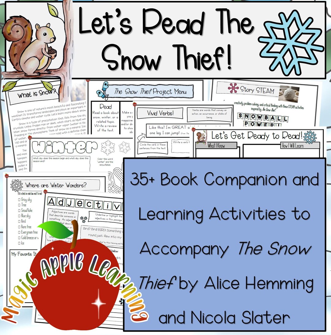 The Snow Thief Book Study Picture Book Companion Winter Reading - Etsy