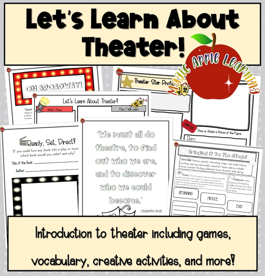 Introduction to Theater, Theater Unit Study, Theater and Drama Games ...