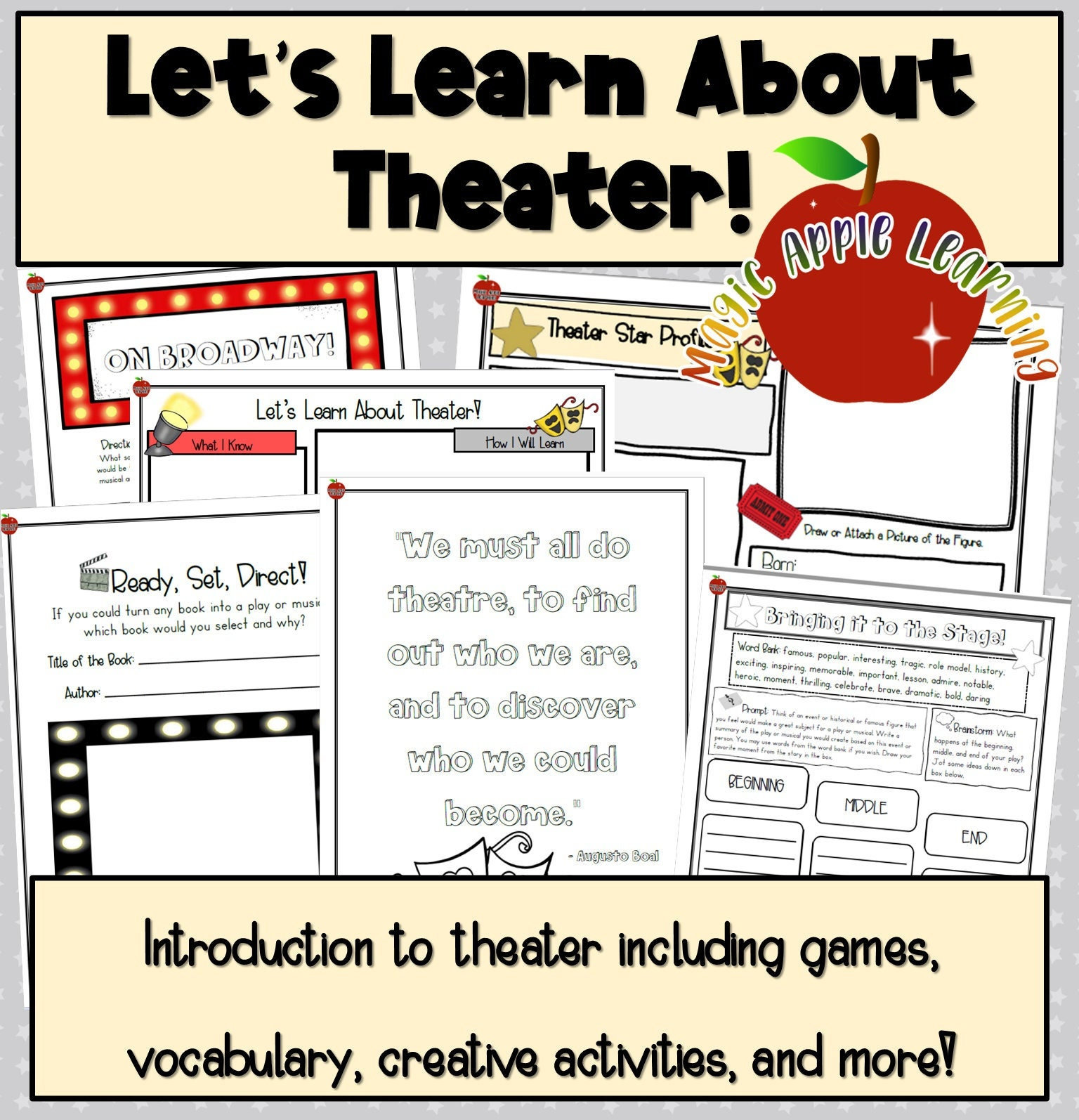 Introduction to Theater, Theater Unit Study, Theater and Drama Games ...