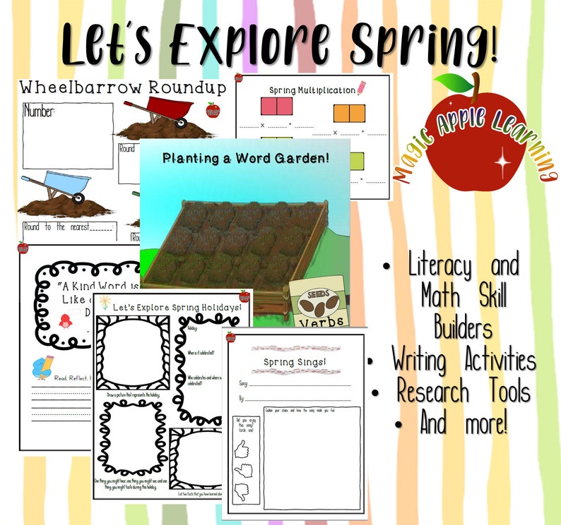 Spring Learning Pack, Spring Activities, Unit Study, Explore Spring - Etsy