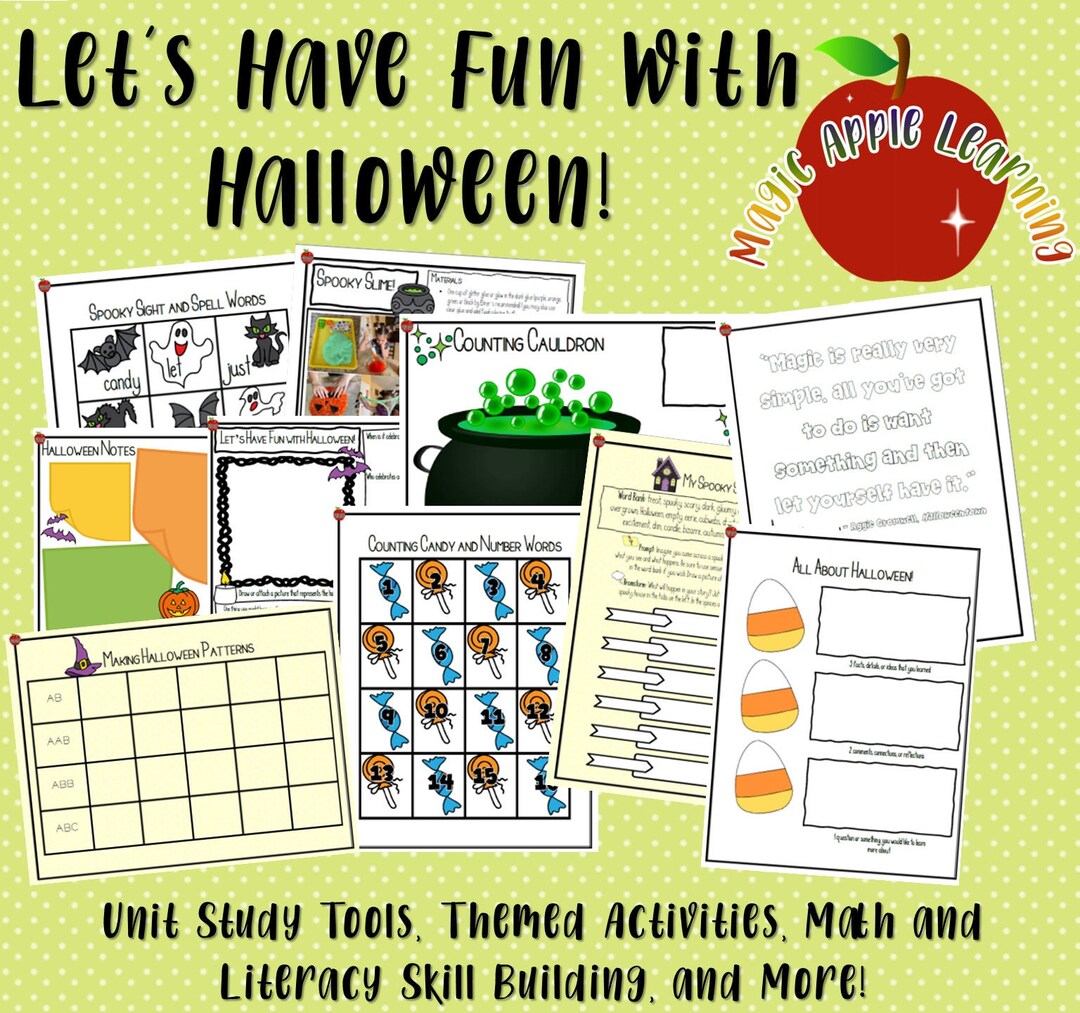 Halloween Themed Activities for Kids, Halloween Unit Study, Halloween ...