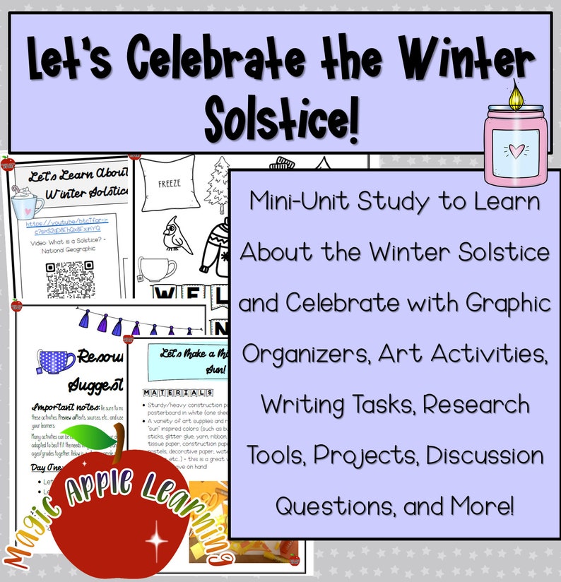 Winter Solstice Mini-unit Study, Winter Learning Activities, Seasonal ...