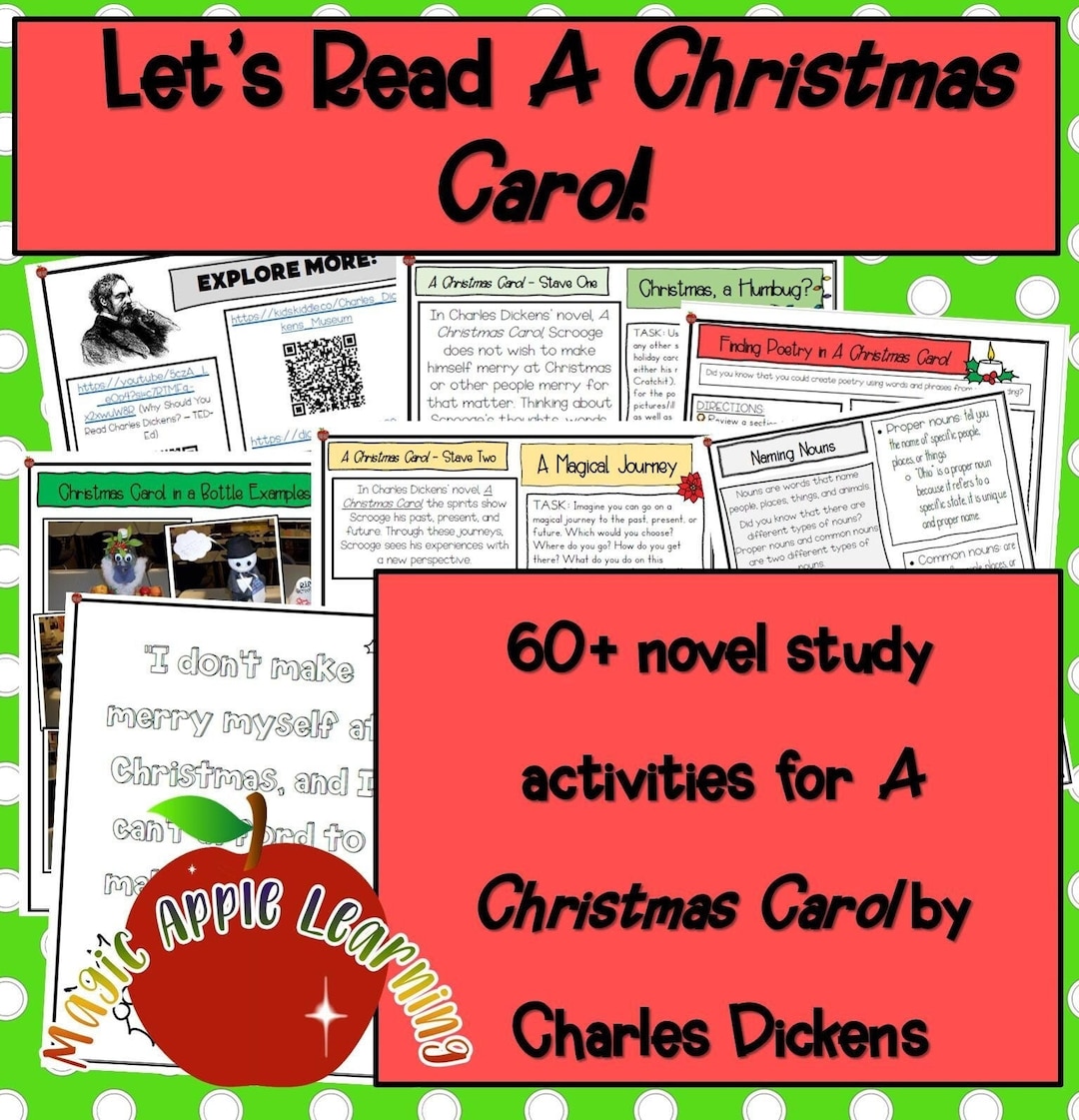 A Christmas Carol Novel Study, Christmas Carol Book Activities ...