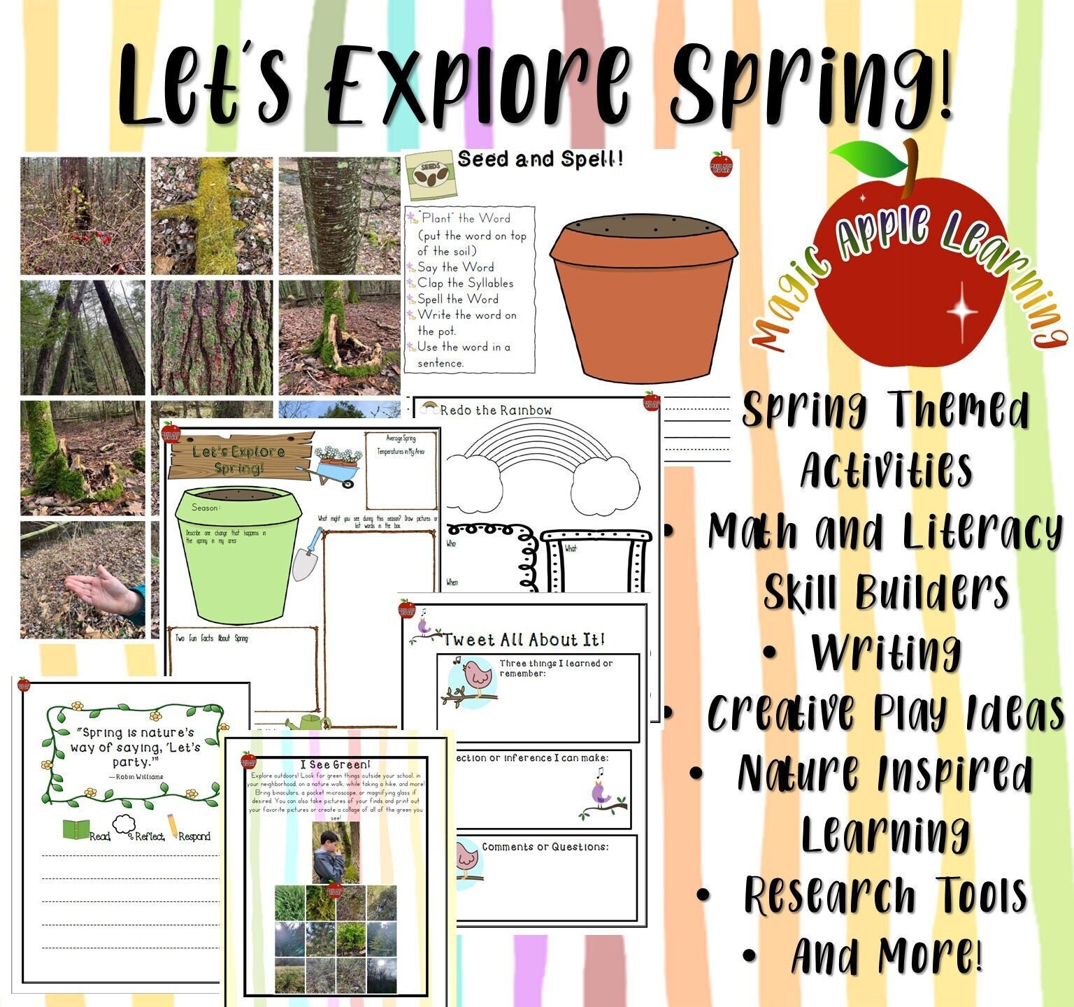 Spring Learning Pack, Spring Activities, Unit Study, Explore Spring - Etsy