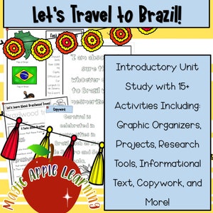 Brazil Unit Study, Country Study, Countries Around the World Learning ...