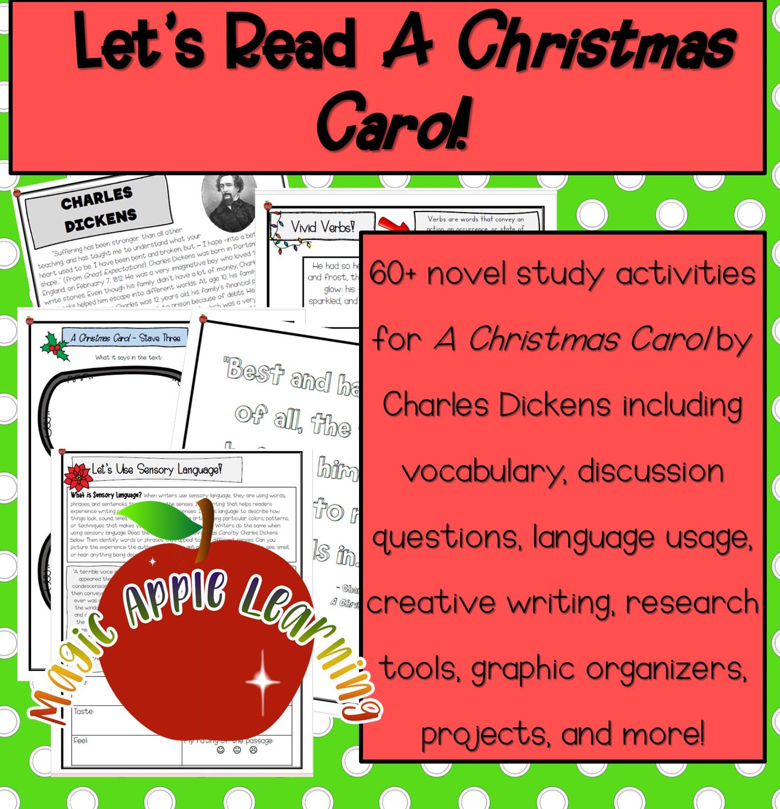 A Christmas Carol Novel Study, Christmas Carol Book Activities ...