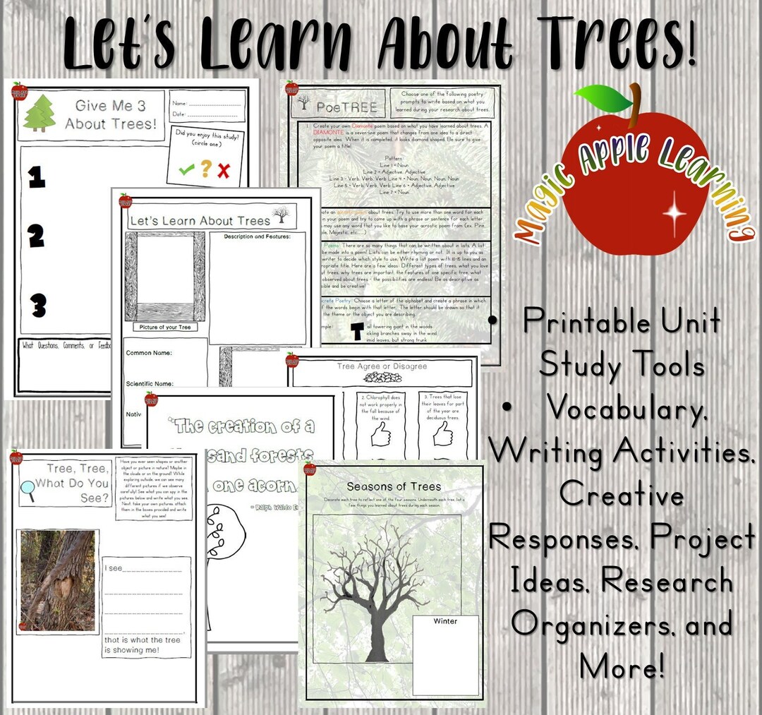 Tree Unit Study Learn About Trees Nature Study Science - Etsy