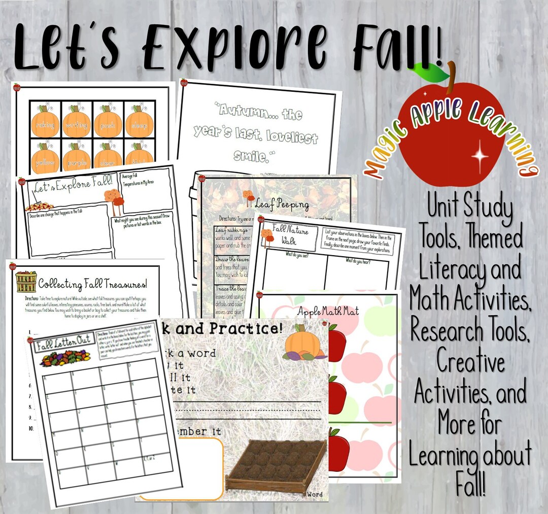Fall Activities, Fall Learning With Writing, Reading, Math, Research ...