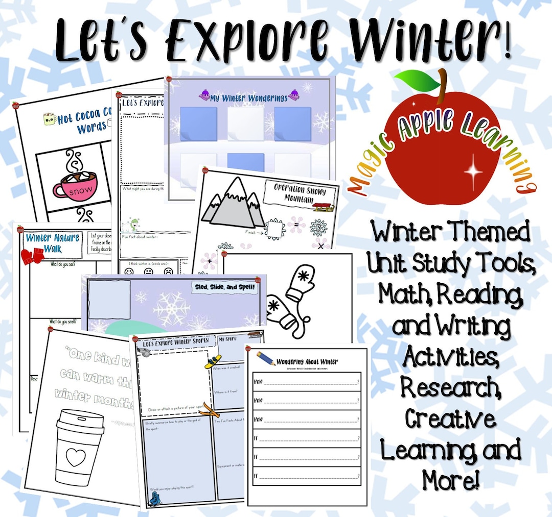 Winter Learning and Activities Pack, Elementary Winter Unit Study Tools ...