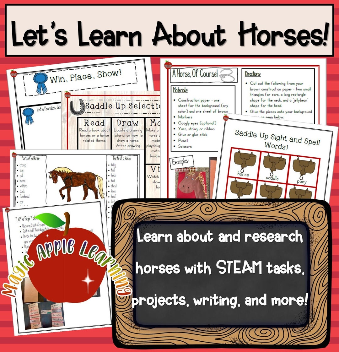 Learning About Horses, Horse Activities, Farm Animals, Animal ...