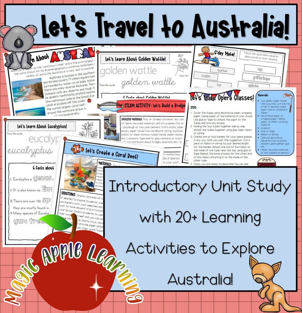 Australia Unit Study, Around the World Learning Activities, Geography ...