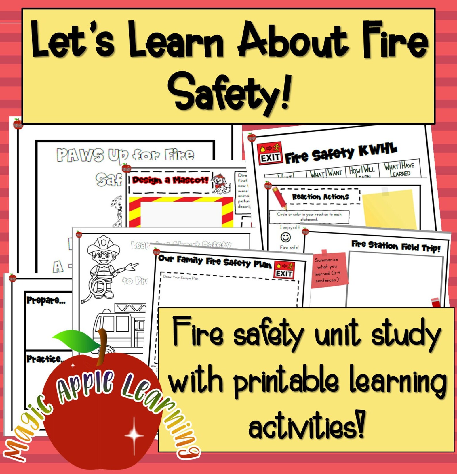 Fire Safety Unit Study, Learning About Firefighters, Safety Activities ...