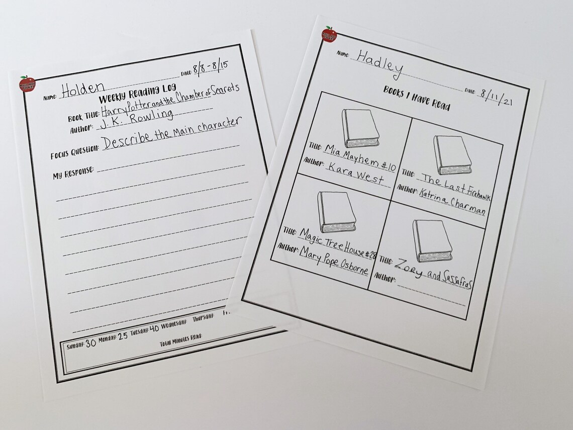 Book Activity and Reading Log Pack - Etsy