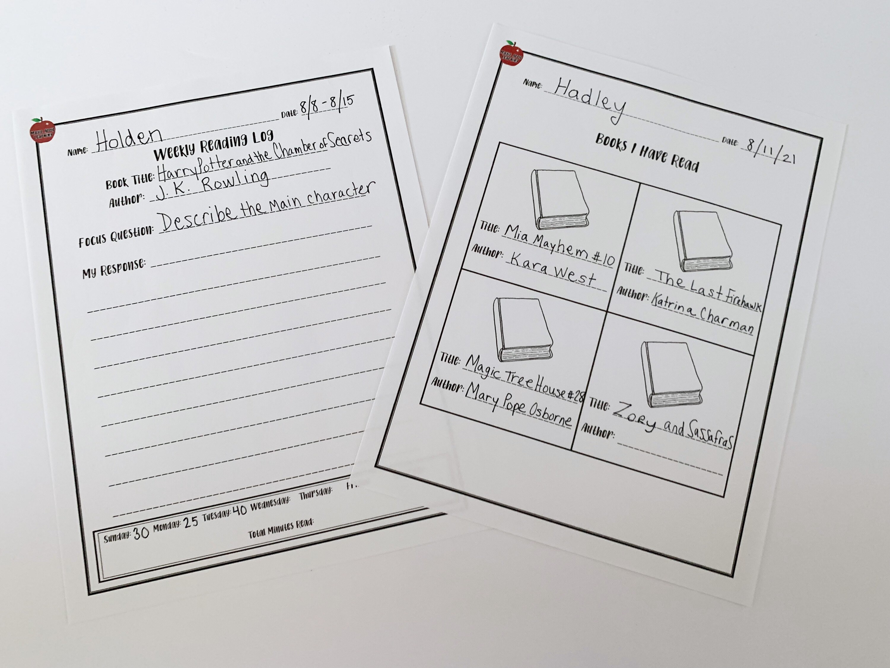 Book Activity and Reading Log Pack - Etsy