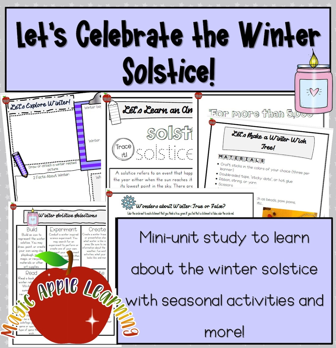 Winter Solstice Mini-unit Study, Winter Learning Activities, Seasonal ...