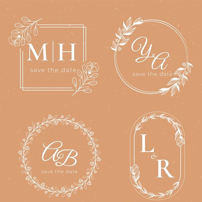 Floral Infinity Wedding Logo,multiple Color Editable Template, Wedding ...
