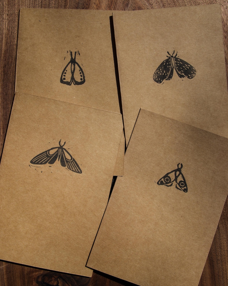 Moths Linocut Card Set - Etsy