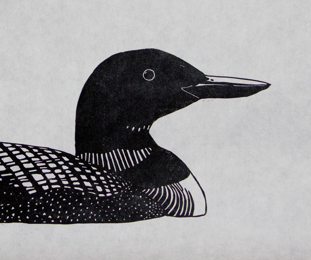Loon - Original Linocut Print - Etsy