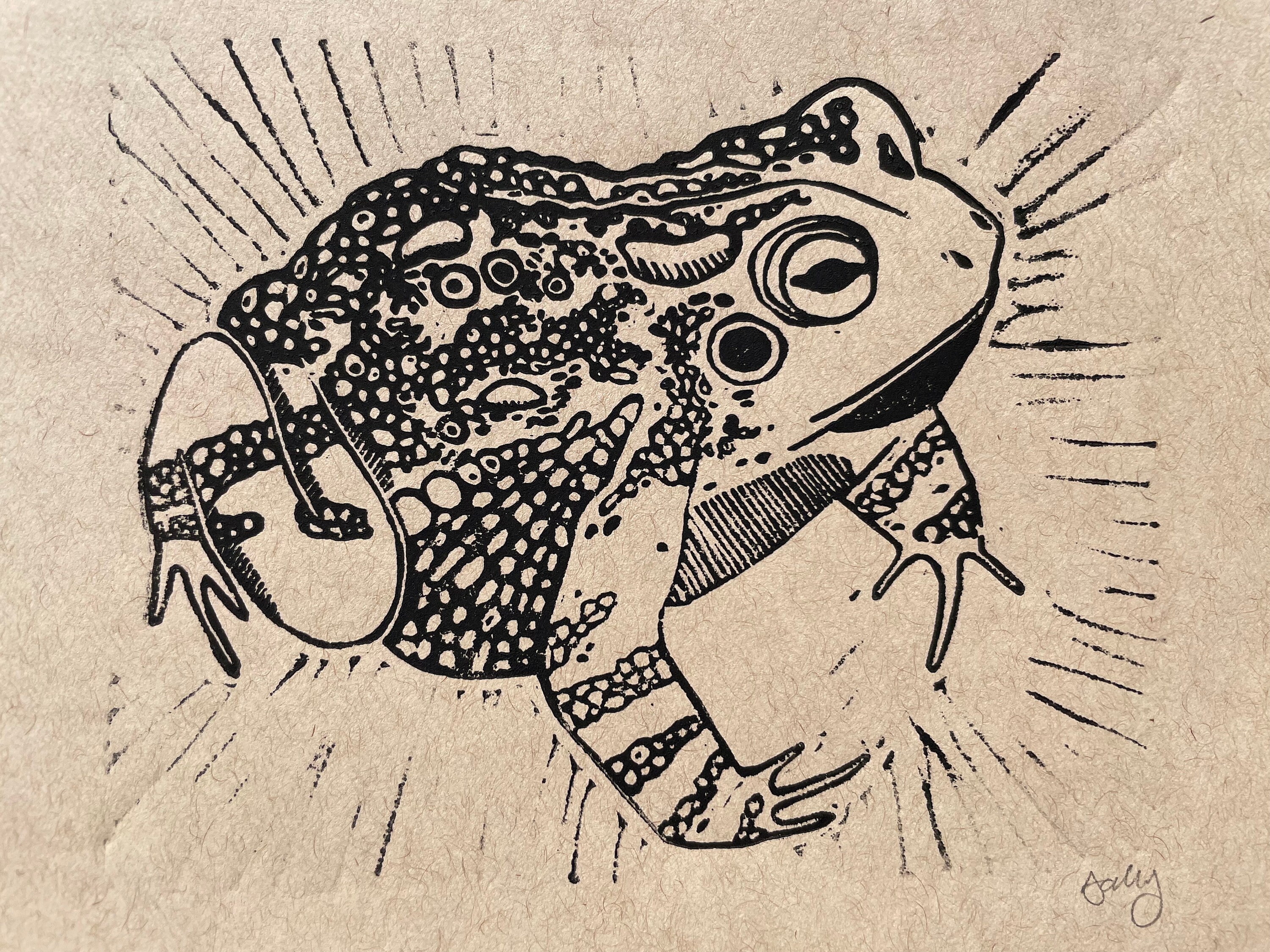 Toad - Original Linocut Print - Etsy