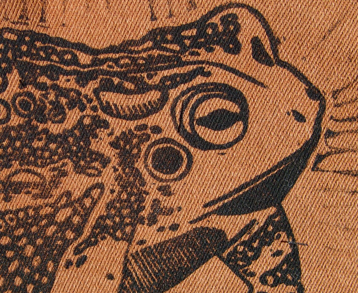 Toad Patch - Original Linocut Sew-on Patch - Etsy