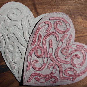 Worm Heart - Original Linocut Print - Etsy