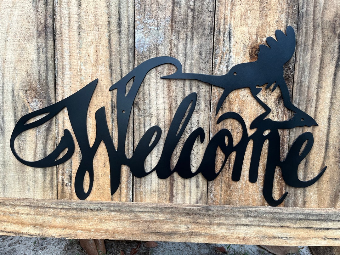 Welcome Hummingbird Metal Sign - Etsy