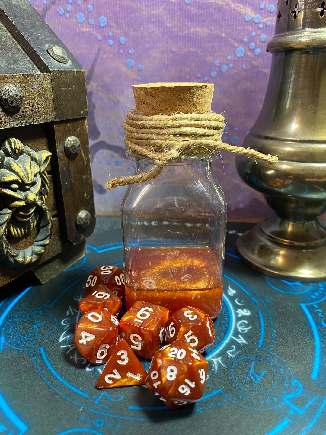 Rpg Dice With Potion Bottle Display and Dice Roller copper - Etsy