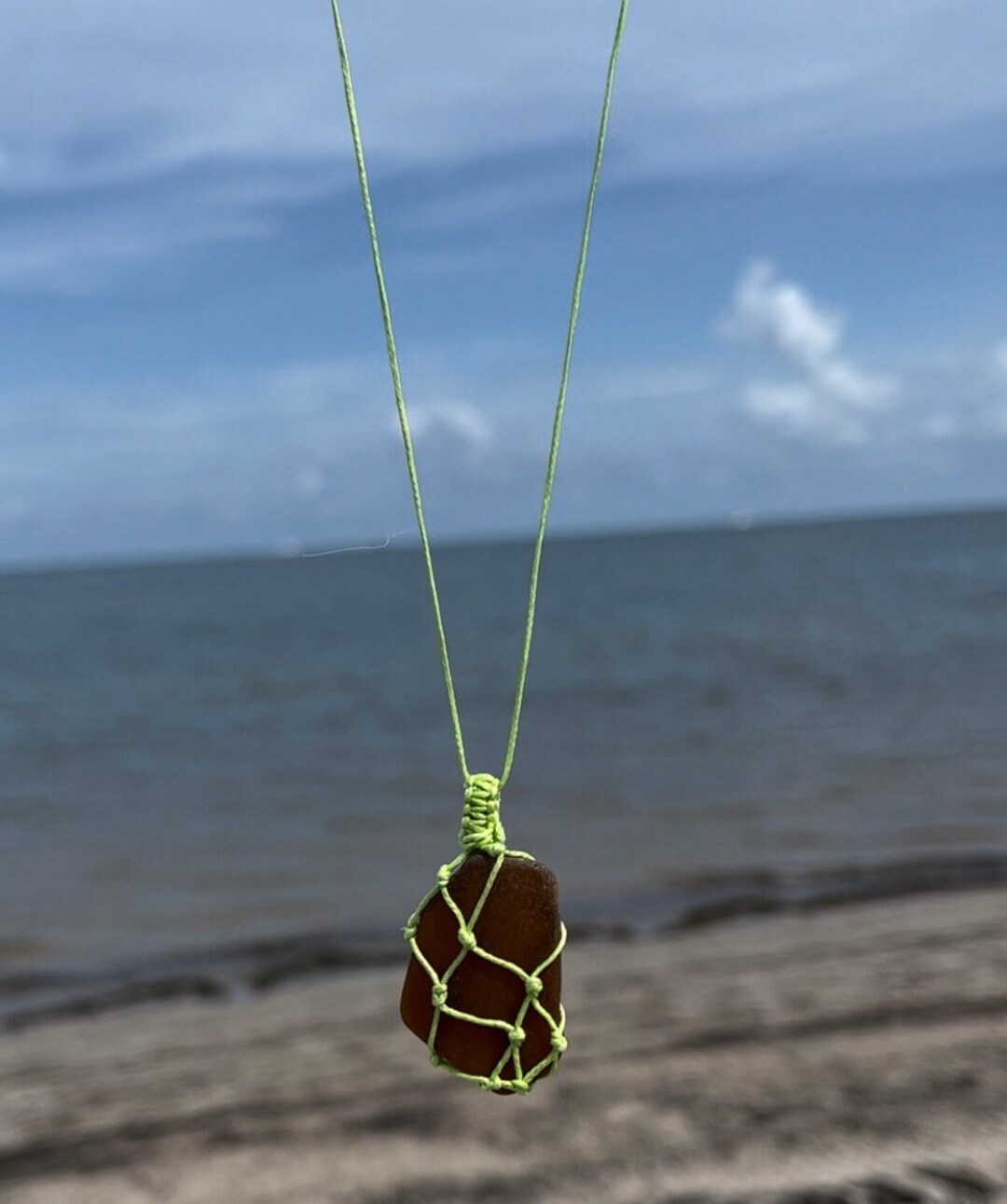 Upcycled Fishing Line Seaglass Necklace - Etsy