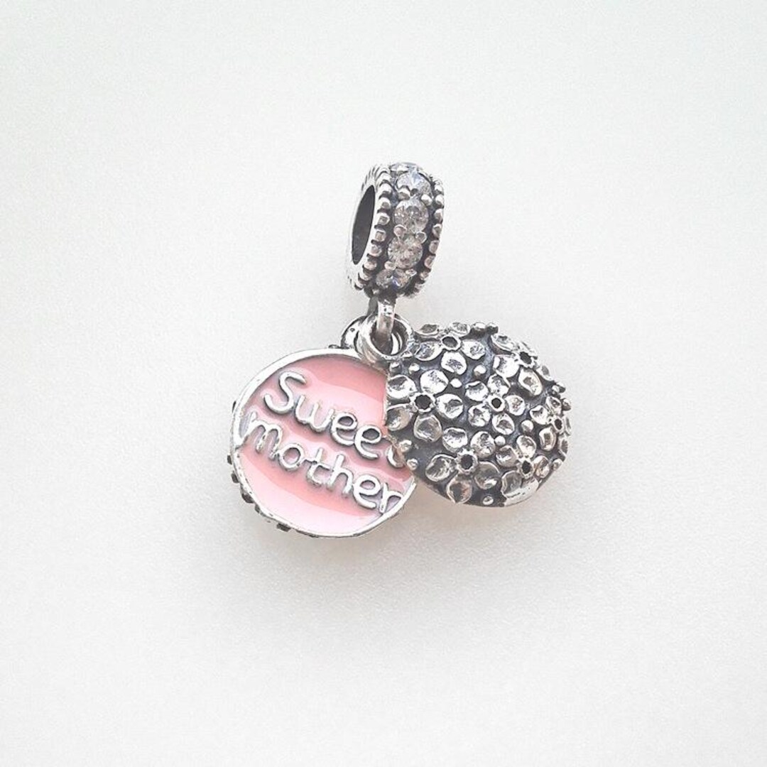 Pandora Sweet Mother Silver, Pink Enamel & Cz Pendant - Etsy