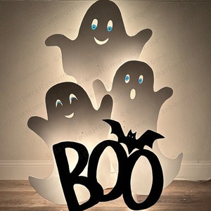 4ft Cute Ghost Trio With BOO Template When Made. Printable Trace & Cut ...