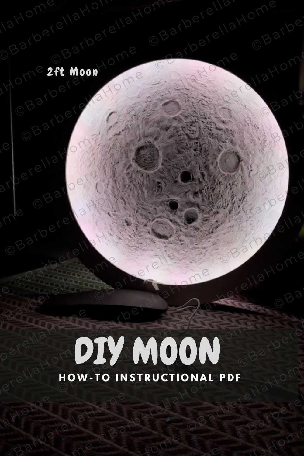 Realistischer DIY Mond mit 3D-Illusion als Pdf-Anleitung. DIGITALE ...