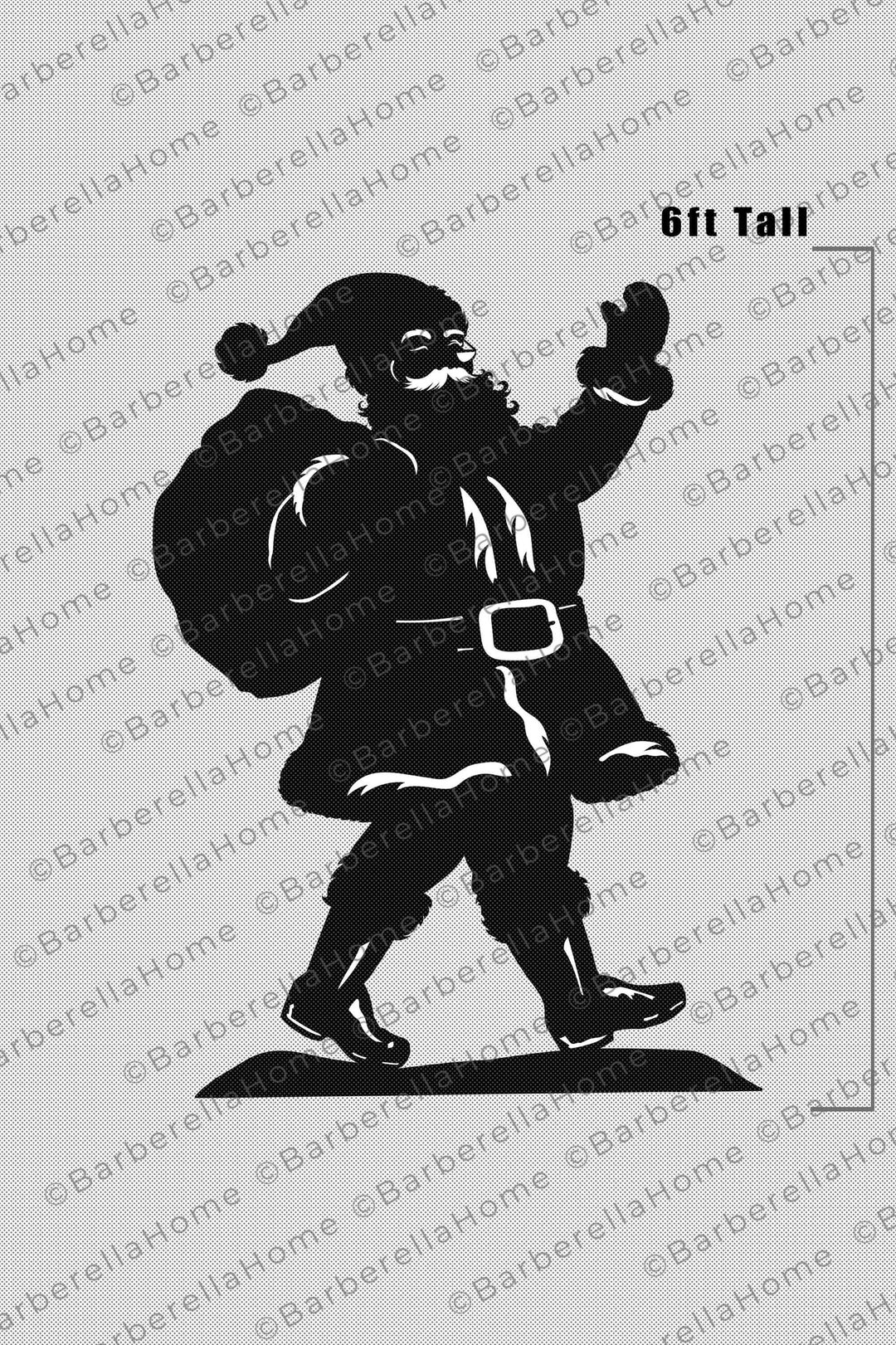 Life-size 6ft Waving Santa Clause Template When Made. Printable Trace ...