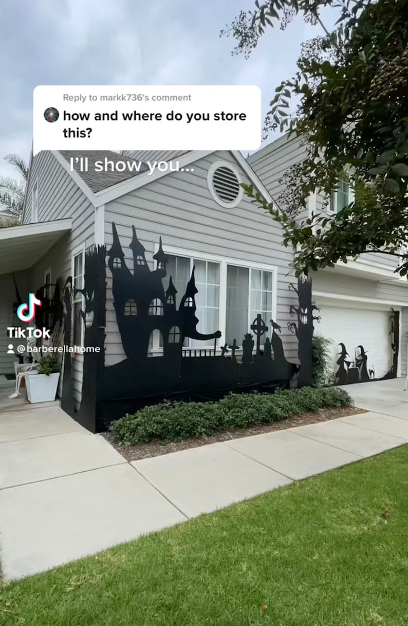 8ft Haunted House Template When Made. Printable Trace and Cut Halloween ...