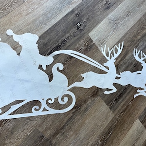2.3ft Flying Santa's Sleigh & Reindeer Template When Made. Printable ...