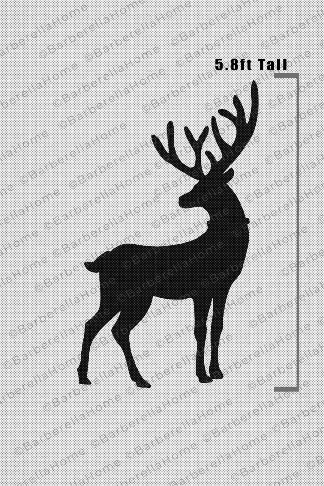 5.8ft Sleigh Reindeer Template When Made. Printable Trace and Cut ...