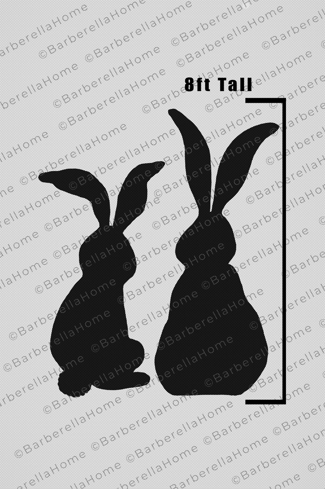 8ft Bunny Silhouette Template When Made. Printable Trace & Cut | Etsy
