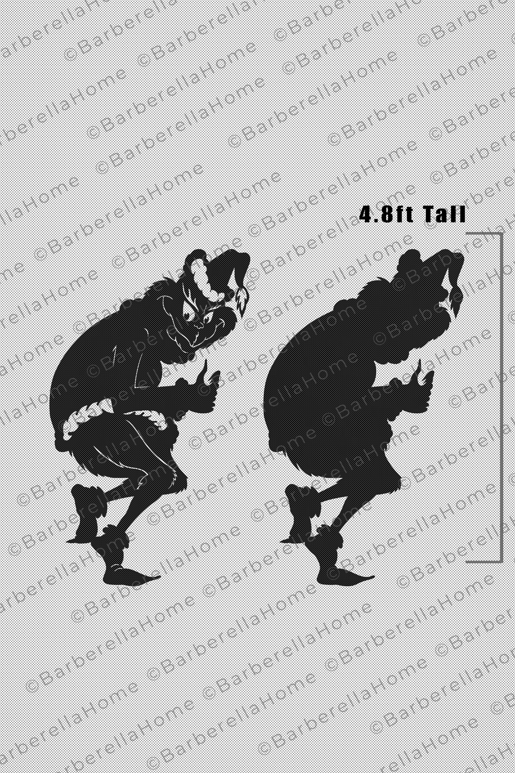 4.8ft Sneaky Santa Template When Made. Printable Trace and Cut ...