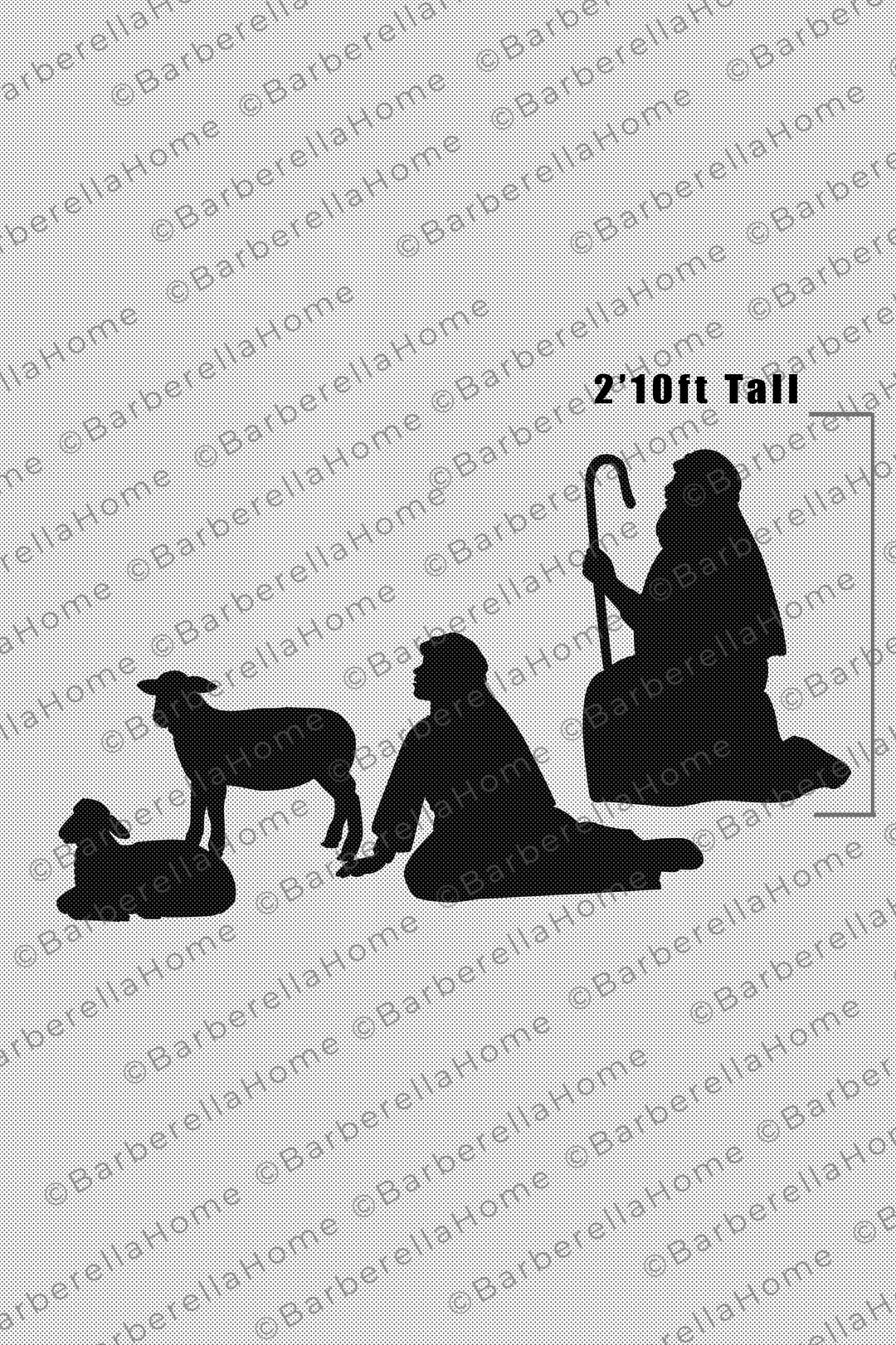 Shepherd and Sheep Templates When Made for 4ft Nativity. Printable ...