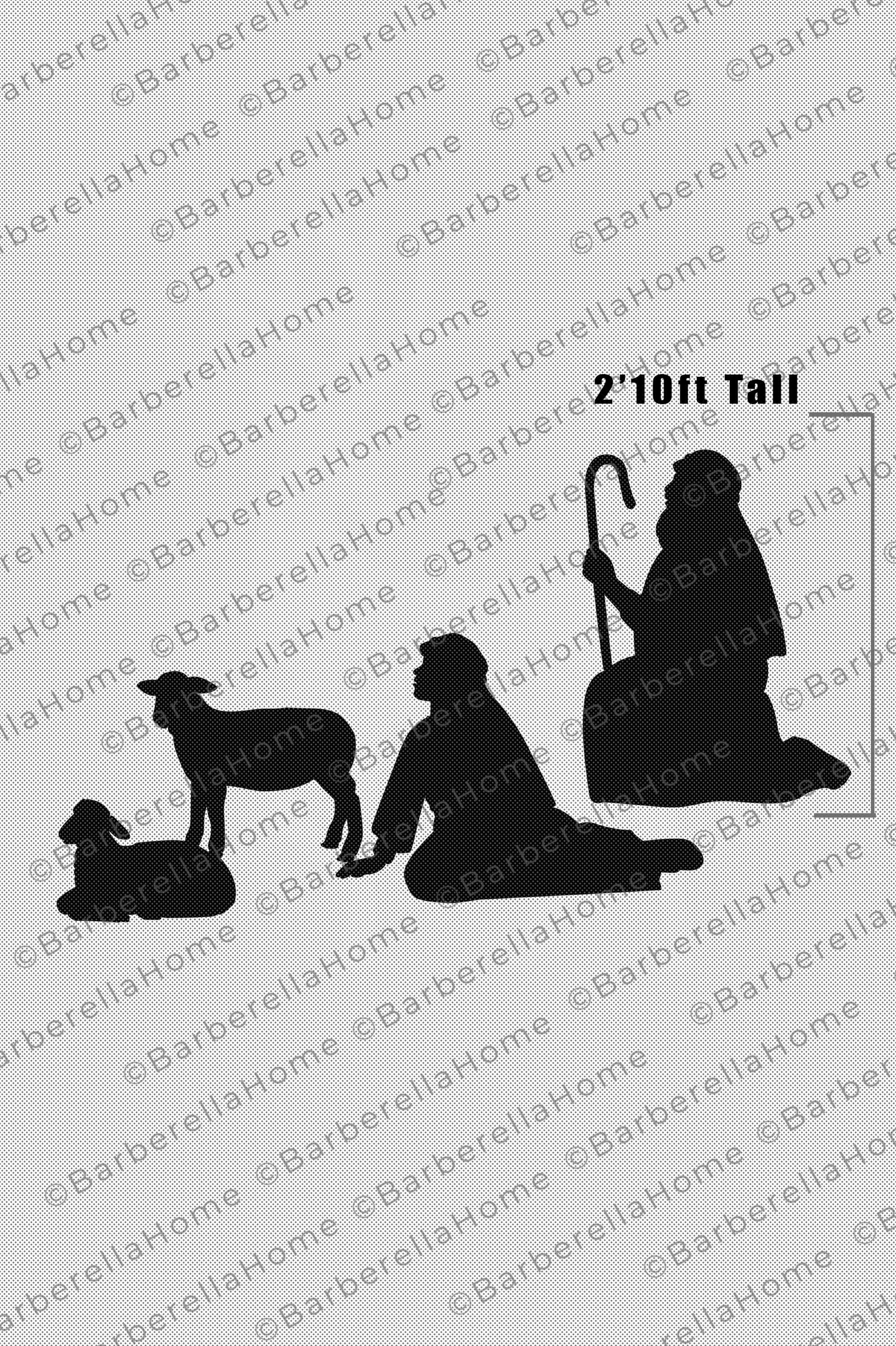 Shepherd and Sheep Templates When Made for 4ft Nativity. Printable ...